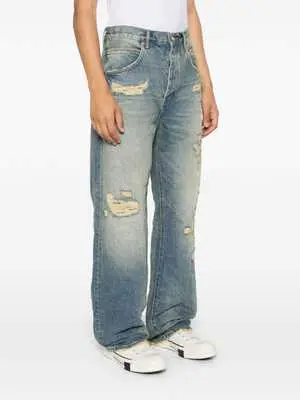 PURPLE BRAND Distressed Straight-leg Jeans