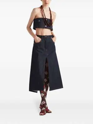 Prada Denim Strapless Crop Top