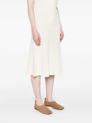 JOSEPH Ribbed Linen-blend A-line Skirt - Neutrals