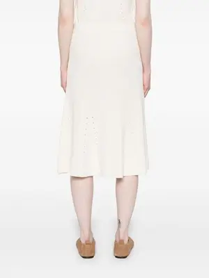 JOSEPH Ribbed Linen-blend A-line Skirt - Neutrals
