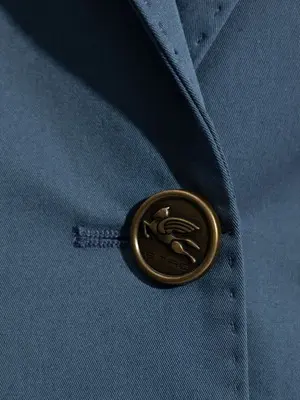 Etro Single-breasted Cotton Blazer - Blue