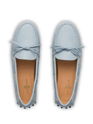Car Shoe Grained-leather Driving Moccasins - Blue