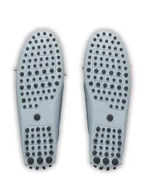 Car Shoe Grained-leather Driving Moccasins - Blue