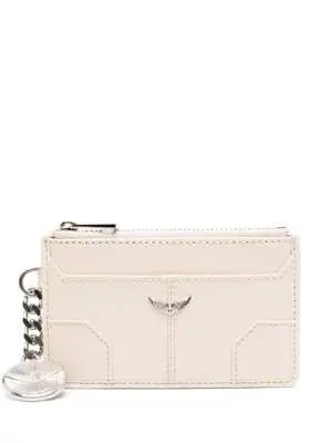 Zadig&Voltaire Sunny Leather Card Holder - Neutrals