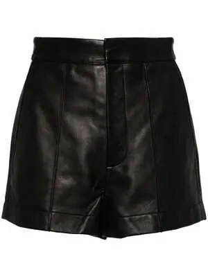 Maticevski High-waisted Leather Thigh Shorts