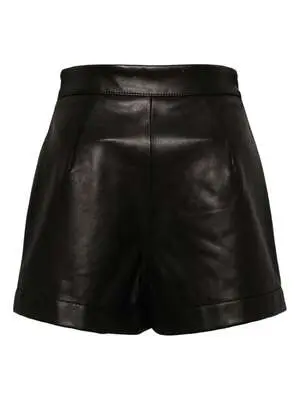 Maticevski High-waisted Leather Thigh Shorts