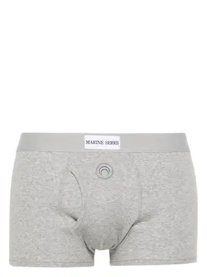 MARINE SERRE Crescent Moon-embroidered Boxers - Grey