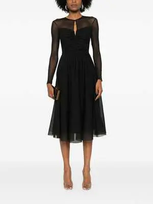 NISSA Studded Flared Midi Dress