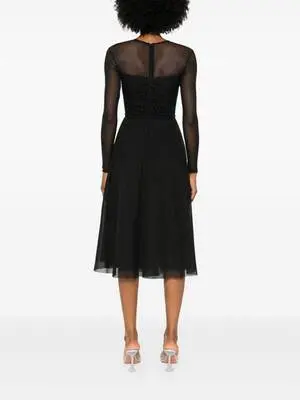 NISSA Studded Flared Midi Dress