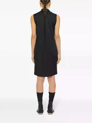 JIL SANDER Classic-collar Satin-finish Midi Dress