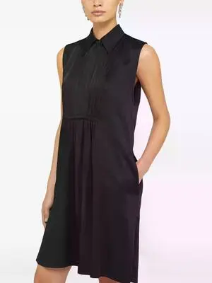 JIL SANDER Classic-collar Satin-finish Midi Dress