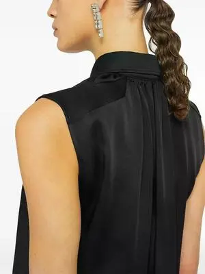 JIL SANDER Classic-collar Satin-finish Midi Dress