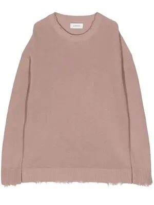 LANEUS Distressed Cotton Jumper - Pink