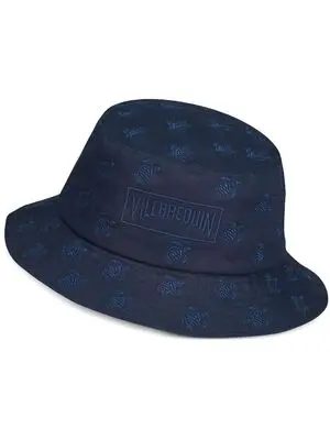 Vilebrequin Embroidered-logo Cotton Bucket Hat - Blue