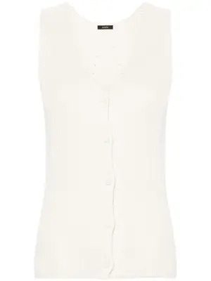 JOSEPH Ribbed Linen-blend Vest