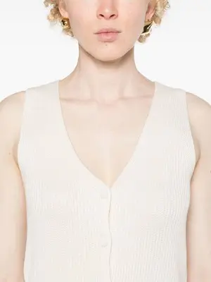 JOSEPH Ribbed Linen-blend Vest