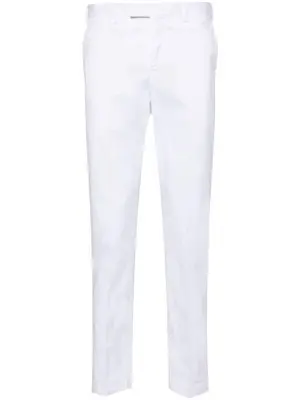 PT TORINO Slim-cut Stretch Cotton Chino Trousers - White