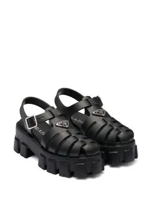 Prada Rubber Monolith Sandals - Black