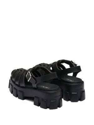Prada Rubber Monolith Sandals - Black