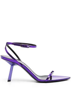 Saint Laurent 75mm Kitty Sandals - Purple