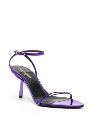 Saint Laurent 75mm Kitty Sandals - Purple