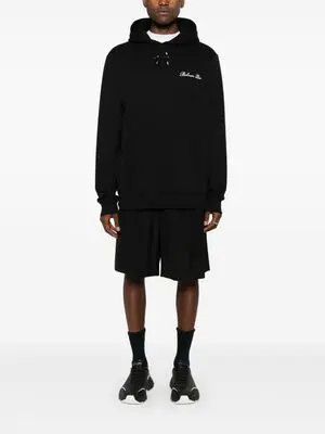 Balmain Signature Cotton Hoodie - Black