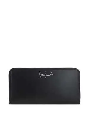 Yohji Yamamoto Logo-print Leather Wallet - Black