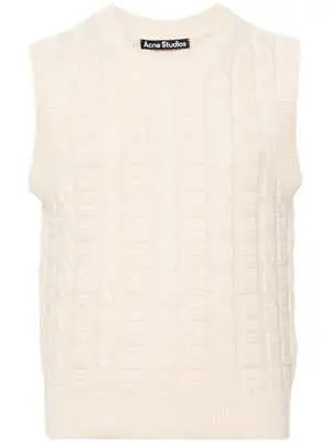 Acne Studios Face Logo-appliqué Cable-knit Jumper