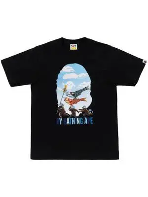 A BATHING APE Carp Streamer Cotton T-shirt - Black