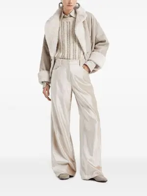 Brunello Cucinelli Shimmer Wide-leg Trousers
