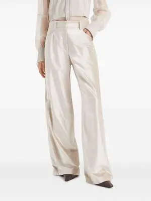 Brunello Cucinelli Shimmer Wide-leg Trousers
