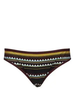 La DoubleJ Geometric-print Bikini Bottoms - Black