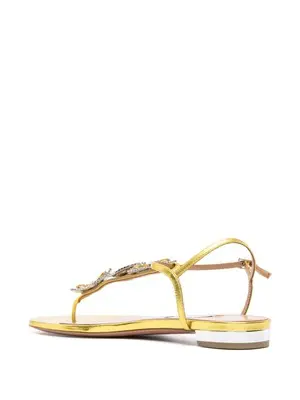 AQUAZZURA Gin Tonic Metallic Sandals