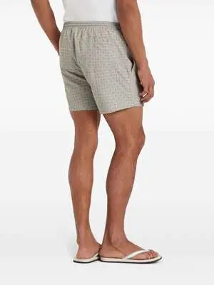 Brunello Cucinelli Geometric-print Swim Shorts - Green