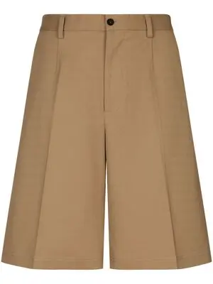 Dolce & Gabbana Pleat-detail Bermuda Shorts - Neutrals