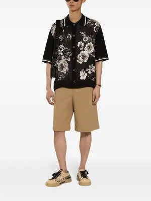 Dolce & Gabbana Pleat-detail Bermuda Shorts - Neutrals