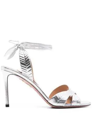 AQUAZZURA Leaf 105mm Metallic Sandals