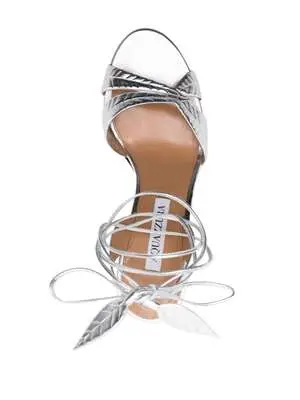 AQUAZZURA Leaf 105mm Metallic Sandals