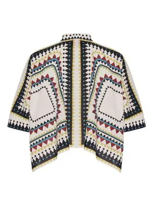 La DoubleJ Geometric Print Cotton Shirt