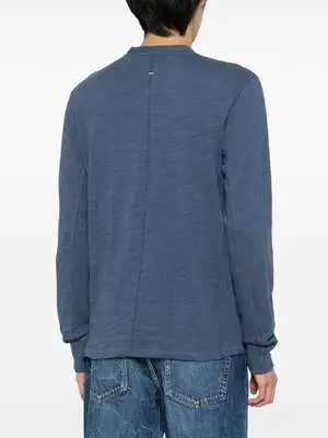 Rag & Bone Cotton Henley T-shirt - Blue