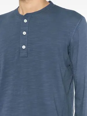 Rag & Bone Cotton Henley T-shirt - Blue