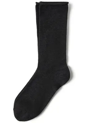 Brunello Cucinelli Wool-blend Calf Socks - Black
