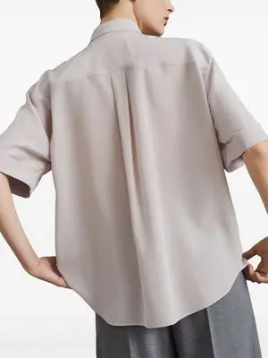 Brunello Cucinelli Monili Bead-embellished Silk Shirt - Pink