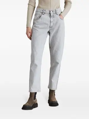 Brunello Cucinelli Mid-rise Tapered Jeans - Blue
