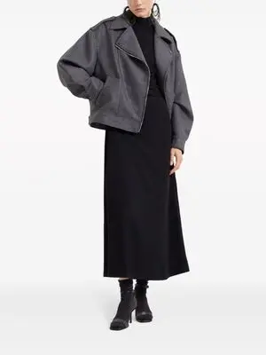 Brunello Cucinelli High-neck Draped Midi Dress
