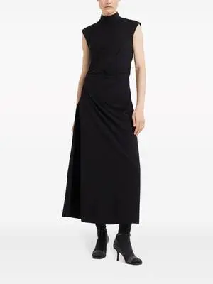 Brunello Cucinelli High-neck Draped Midi Dress