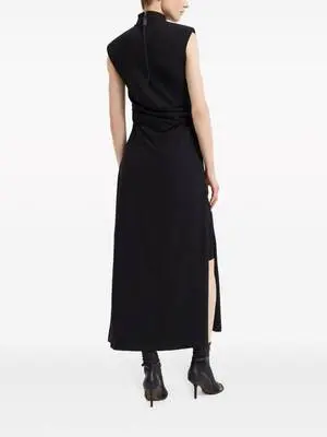 Brunello Cucinelli High-neck Draped Midi Dress