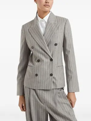 Brunello Cucinelli Pinstripe Double-breasted Blazer