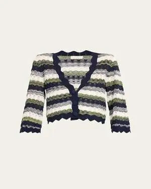 Ramy Brook Nell Wavy Knit Cardigan