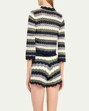 Ramy Brook Nell Wavy Knit Cardigan